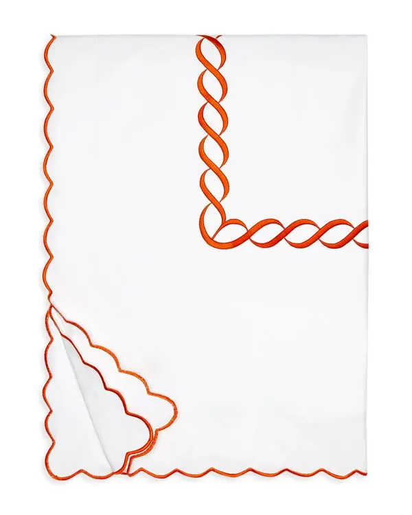 PRATESI Treccia Duvet Cover, King - White/orange
