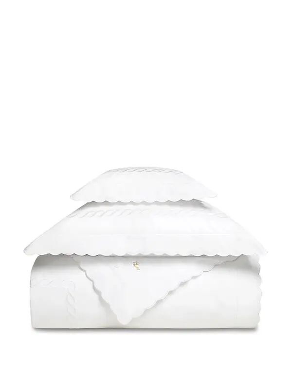 PRATESI Treccia Duvet Cover, King - White/white