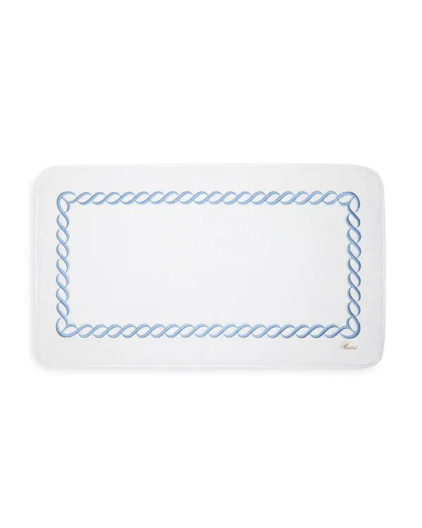 PRATESI Treccia Tub Mat - White/medium Blue