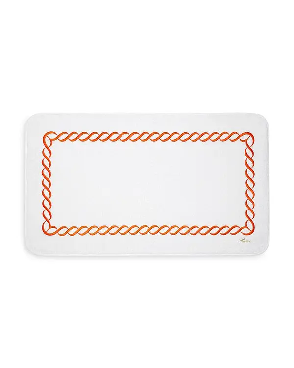 PRATESI Treccia Tub Mat - White/orange