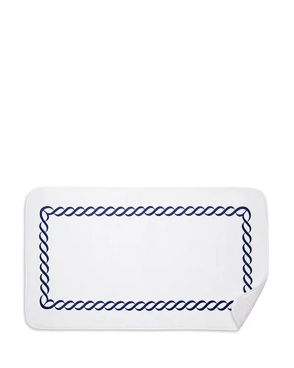 PRATESI Treccia Moderno Tub Mat - White/navy