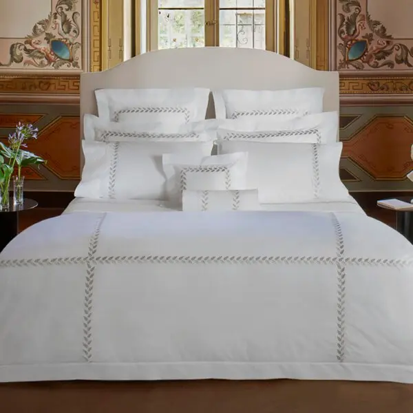 PRATESI Federico Queen Sham - White/antique Silver