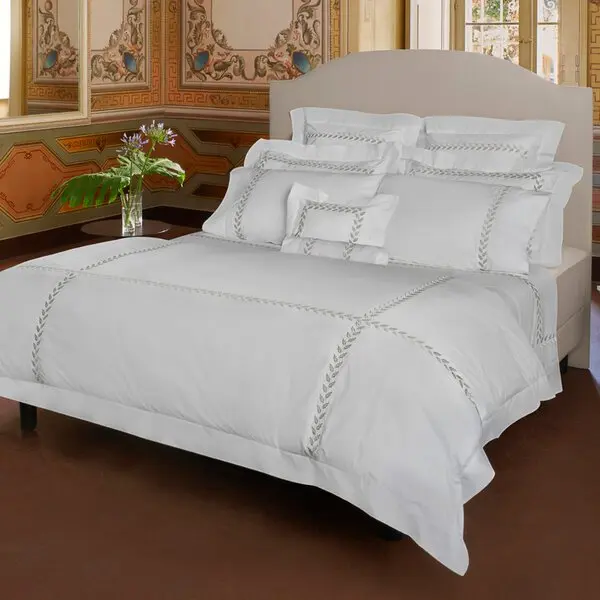 PRATESI Federico Queen Sham - White/antique Silver