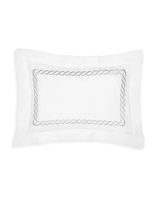 PRATESI Treccia Moderno Sham, Queen - White/sterling