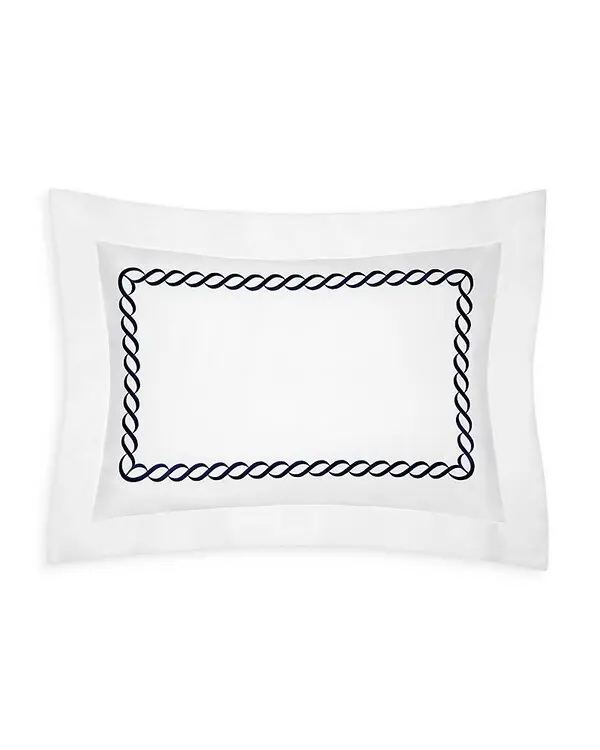 PRATESI Treccia Moderno Sham, King - White/navy