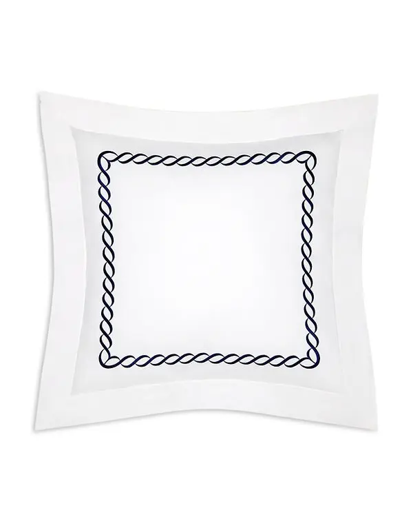 PRATESI Treccia Moderno Sham, Continental/euro - White/navy
