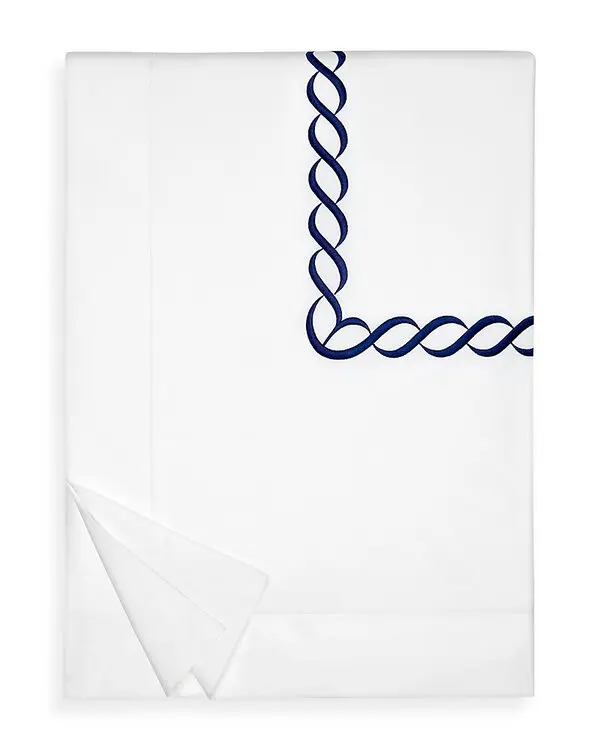 PRATESI Treccia Moderno Duvet Cover, Full/queen - White/navy