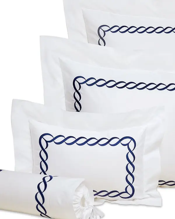 PRATESI Treccia Moderno Duvet Cover, Full/queen - White/navy