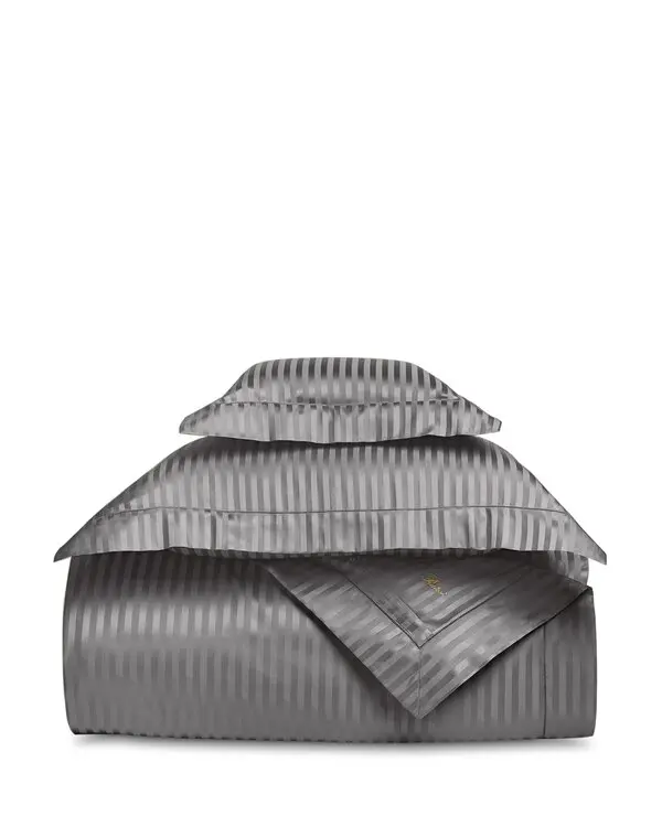 PRATESI Raso Rigato Neck Roll Sham - Charcoal