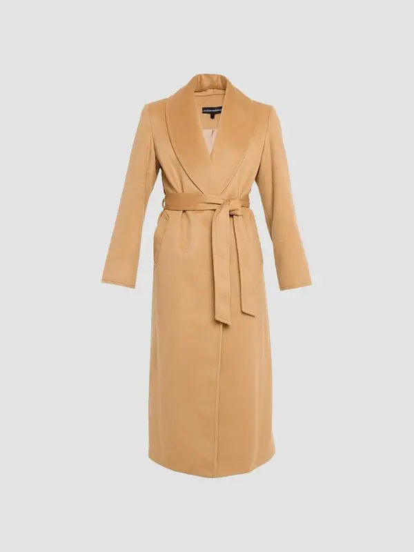 Sofia Cashmere Cashmere Shawl-collar Coat - Camel