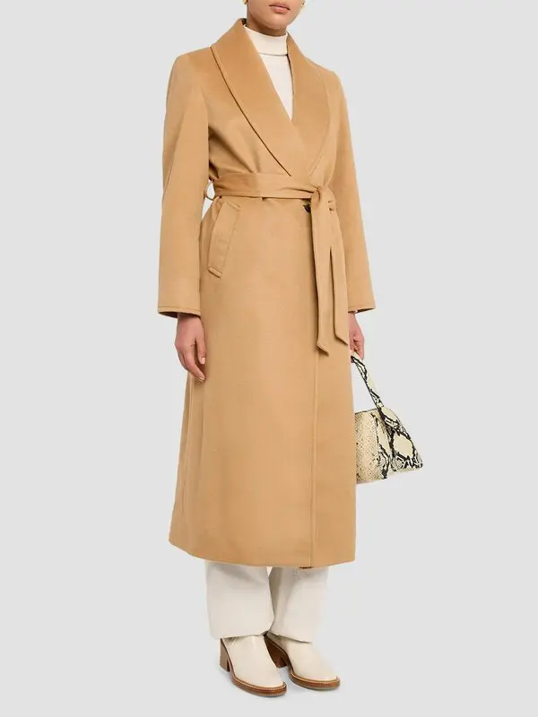 Sofia Cashmere Cashmere Shawl-collar Coat - Camel