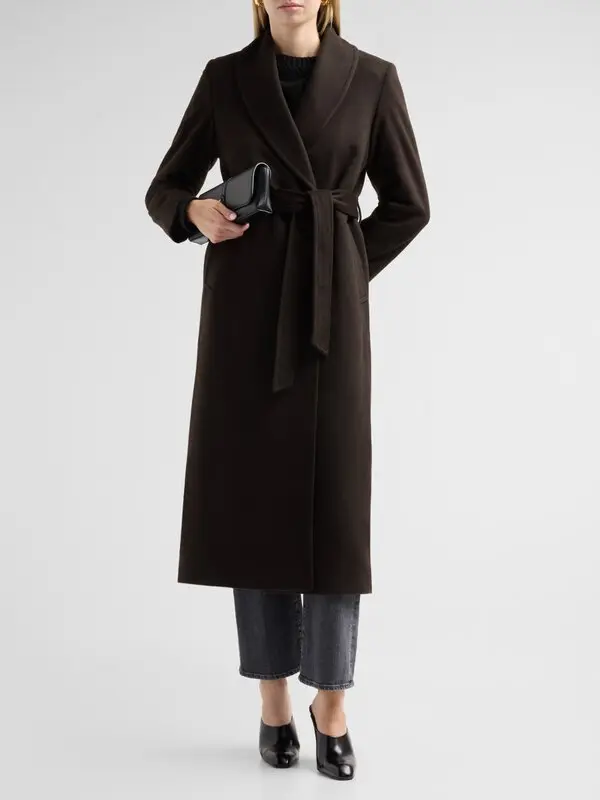 Sofia Cashmere Cashmere Shawl-collar Coat - Camel