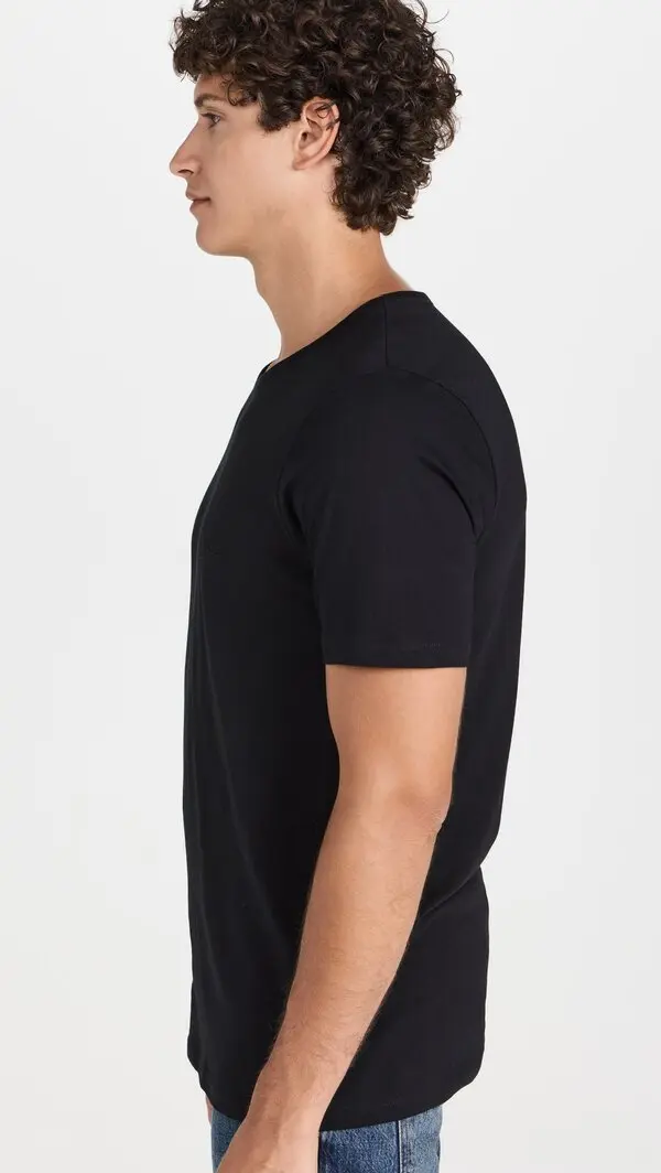 BOSS Logo Embroidered Cotton Tee 3 Pack - Black