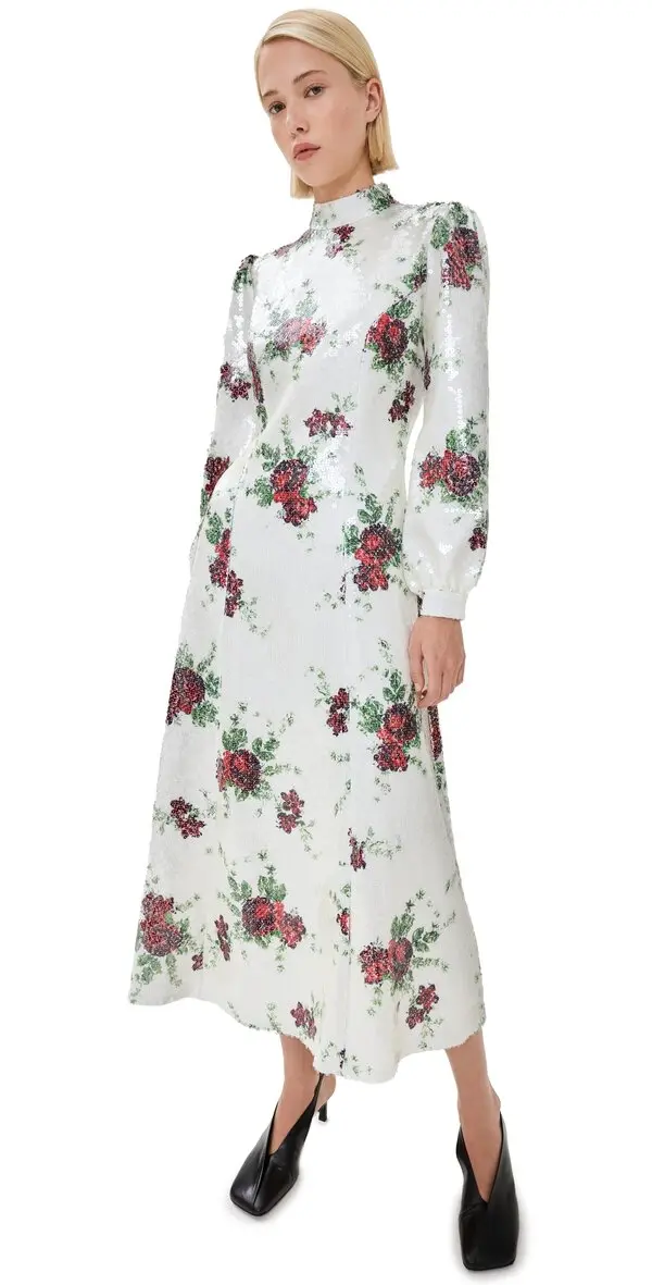 alluring dream burgundy floral mesh lace trumpet midi dress Betsy & Adam Women's Sequin Floral Print Sleeveless Gown - Ivory/Pink