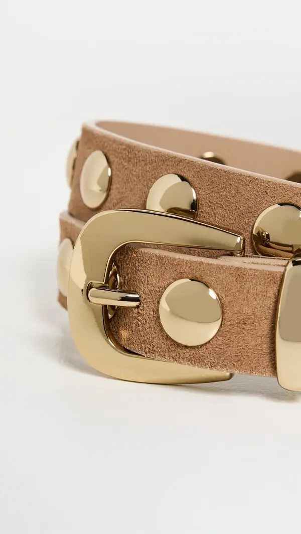 5737 Women\'s Essentials Western Studded Belt, Cumin, Tan, Gold Women\ main image 3