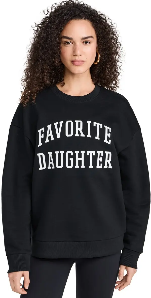 FAVORITE DAUGHTER Collegiate Fleece Sweatshirt - Black/white