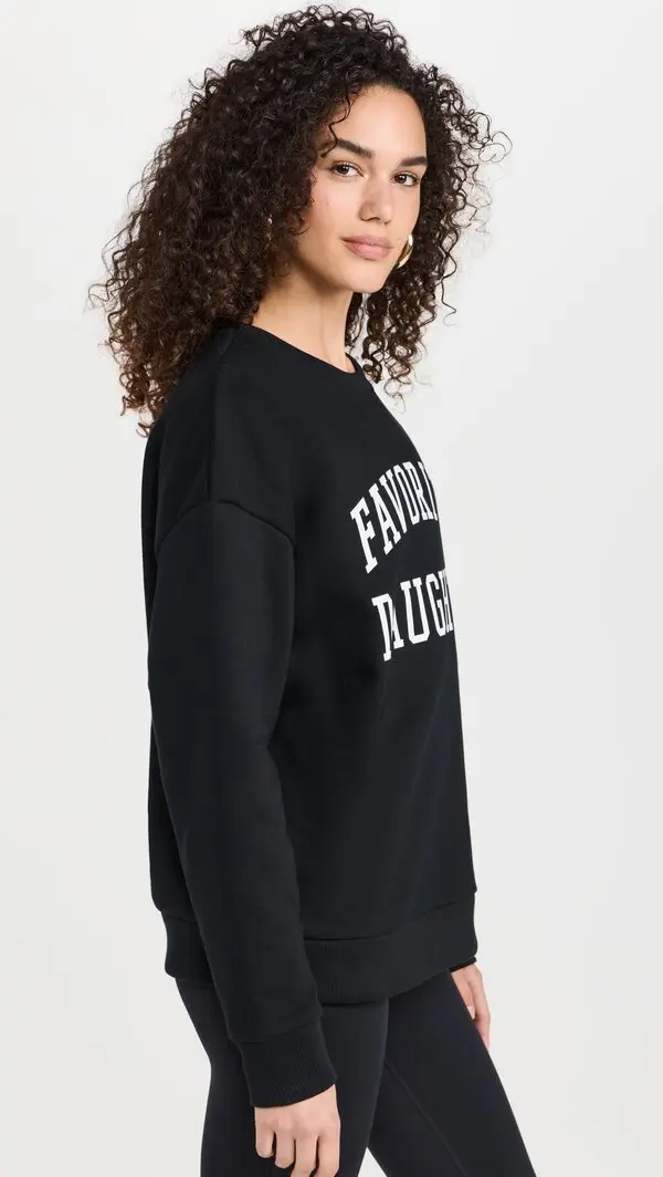 FAVORITE DAUGHTER Collegiate Fleece Sweatshirt - Black/white