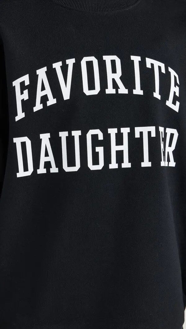 FAVORITE DAUGHTER Collegiate Fleece Sweatshirt - Black/white
