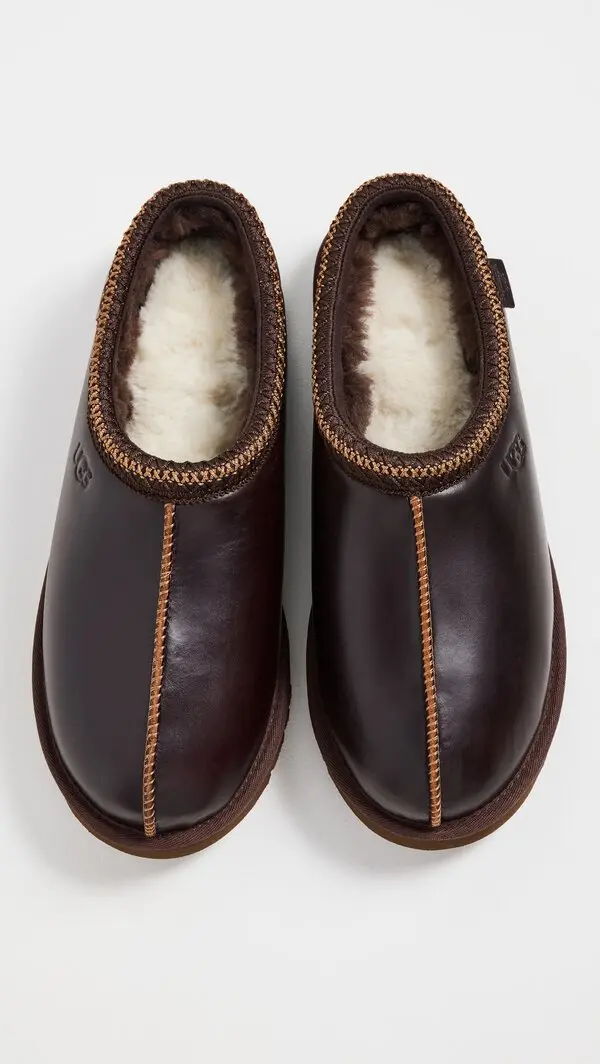 UGG Tasman Regen Leather Slippers - Ironwood