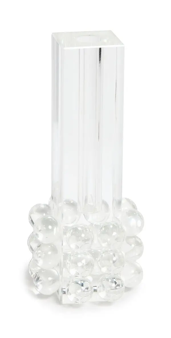 TIZO DESIGN Crystal Glass Bubble Bud Vase - Clear