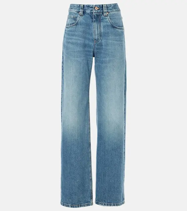 Brunello Cucinelli High-rise Straight Jeans - Blue