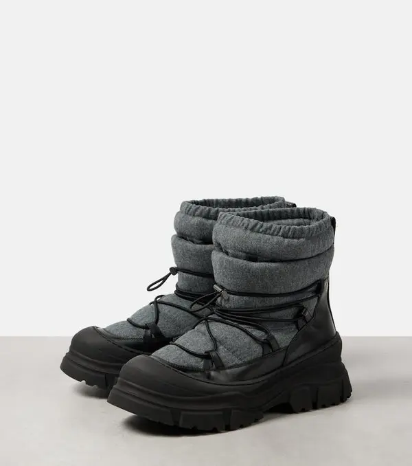 Brunello Cucinelli Leather-trimmed Snow Boots