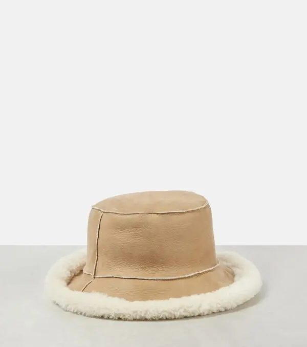Brunello Cucinelli Reversible Shearling Bucket Hat - Brown