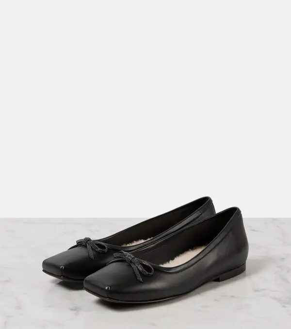 Brunello Cucinelli Monili Bow-detail Ballet Flats