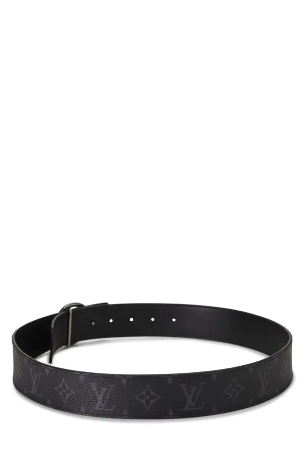 LOUIS VUITTON Monogram Eclipse Initiales Ceinture 85