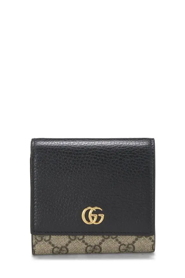 Gucci Gg Supreme Marmont Compact Wallet - Black