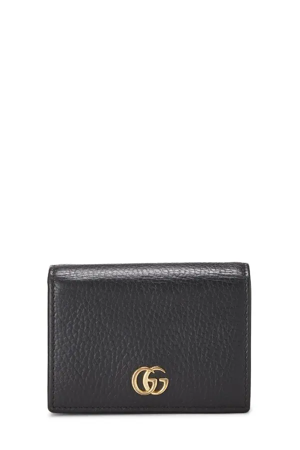 Gucci Leather Gg Card Case - Black