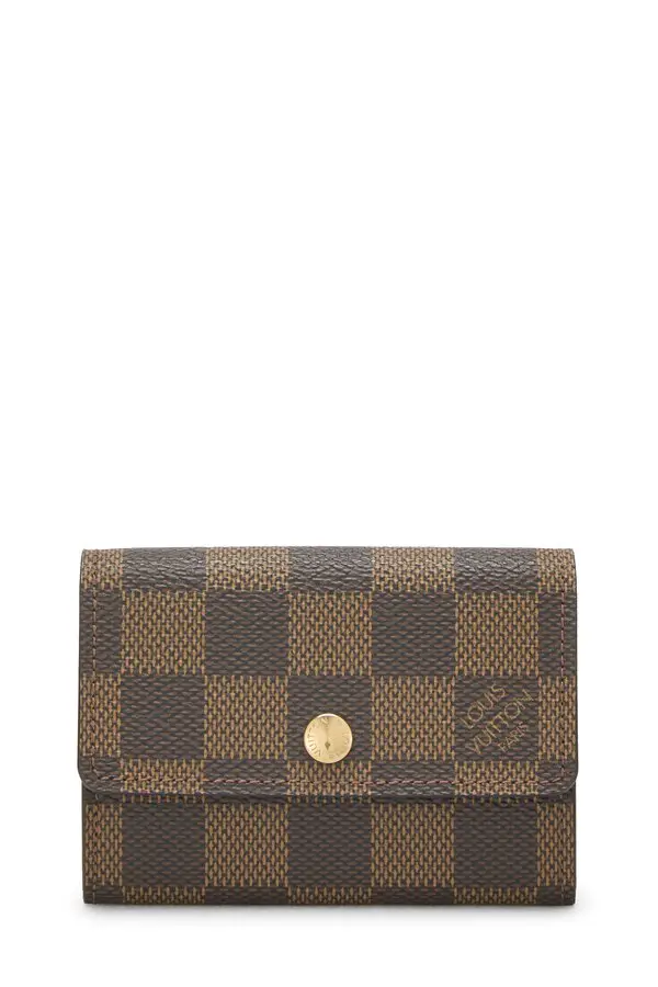 LOUIS VUITTON Damier Ebene Porte Monnaie Plat - Brown