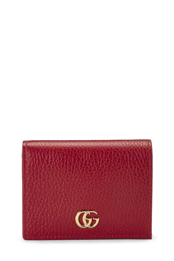 Gucci Leather Gg Card Case - Red