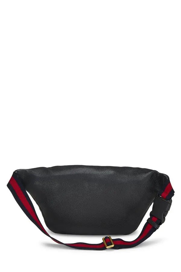 Gucci Grained Leather Logo Belt Bag - Black