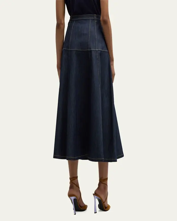 Cinq À Sept Veena Denim Midi Skirt - Indigo