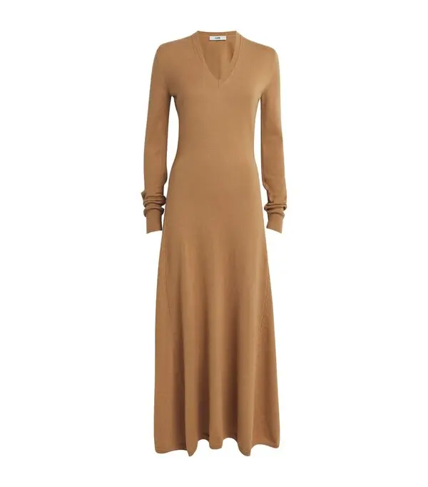 Lvir Merino Knitted Maxi Dress In Beige - 12% Off | Editorialist