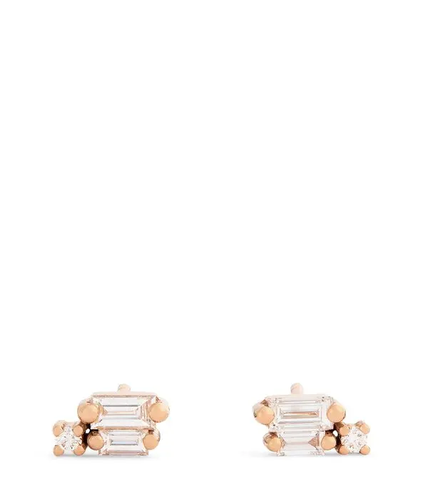 SUZANNE KALAN Mini Diamond Bold Burst Earrings - Rose Gold