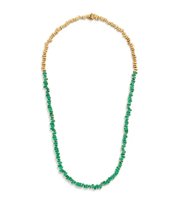 SUZANNE KALAN Yellow And Emerald Bold Tennis Necklace - Gold