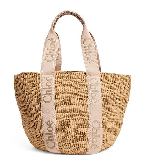 Chloé Large Woody Basket Tote - Nude