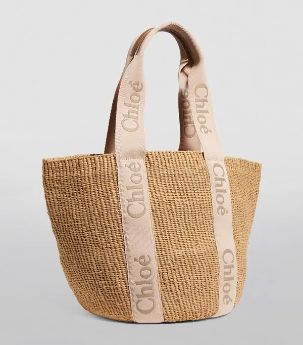Chloé Large Woody Basket Tote - Nude
