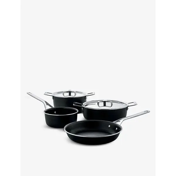 ALESSI Pots&pans Aluminium Pots And Pans Set Of Six - Black