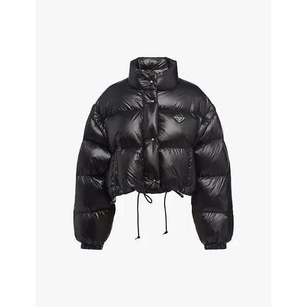 Prada Re-nylon Cropped Jacket - Black