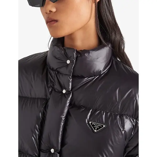 Prada Re-nylon Cropped Jacket - Black
