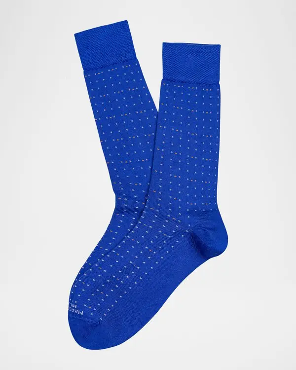 Marcoliani Microdot Mid-calf Socks - Cornflower