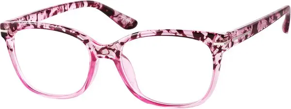 Zenni Square Eyeglasses Universal Bridge Fit Full Rim Frame - Pink