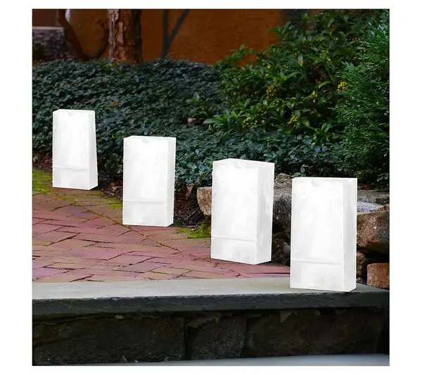LUMABASE Flame Resistant Luminaria Bags- White, 50ct