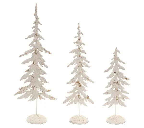 MELROSE Metal Pine Tree With Gold Accents - One-color