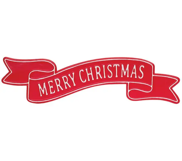 MELROSE Metal Merry Christmas Banner Sign 24'l - One-color