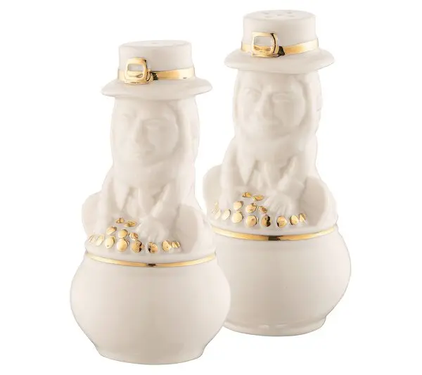 BELLEEK Pottery Leprechaun Salt & Pepper Shaker S - One-color