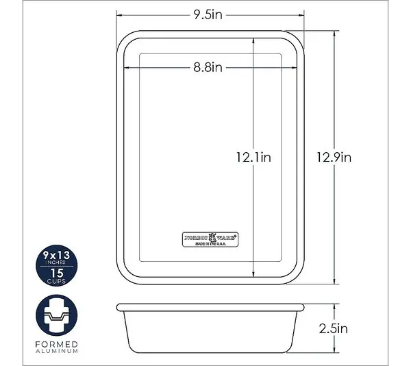 NORDICWARE Naturals 9'x13' Rectangular Cake Pa N